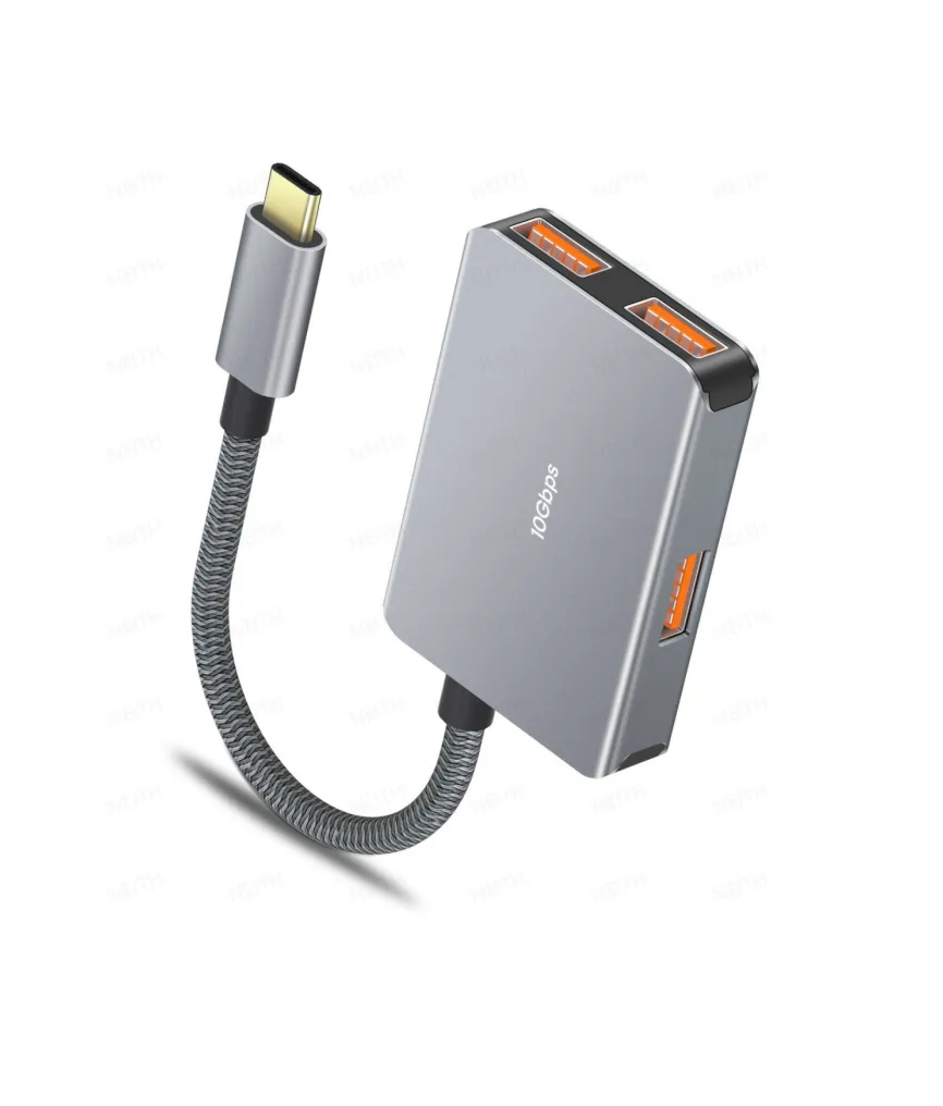 USB C Hub 4 Ports 10Gbps Type C to USB Multiport Adapter with 3 USB-A 3 ...
