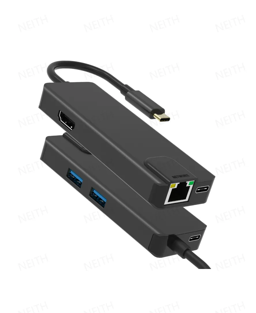 6-In-1 USB C Hub Gigabit USB C to Ethernet Adapter with 4K HDMI, 100W ...